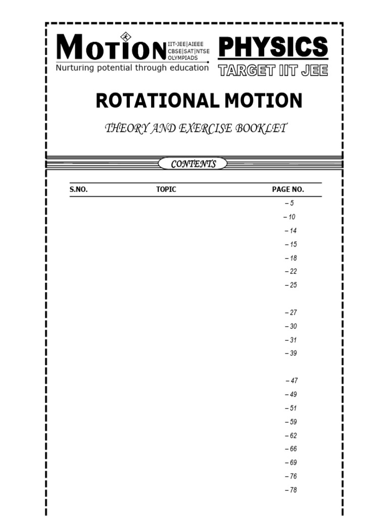 Theory_cleaned | PDF | Rotation Around A Fixed Axis | Angular Momentum