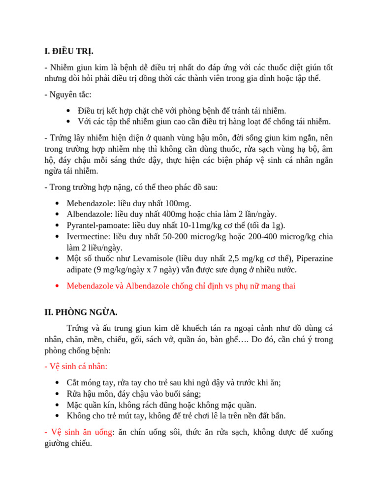 Điều Trị Giun Kim - Thuyết Trình | PDF