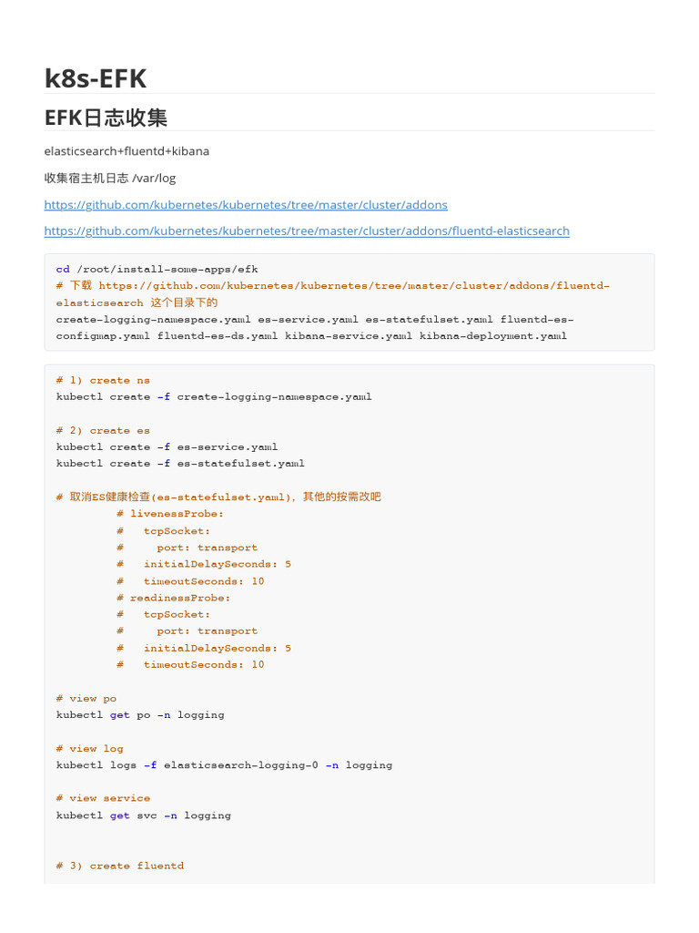 EFK Stack Setup for Kubernetes Logs | PDF | Computer Engineering ...