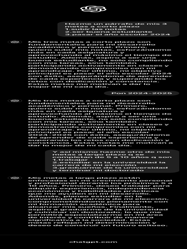 Metas Académicas A Corto Plazo | PDF