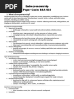 BCOS 185 Entrepreneurship Revision Notes | PDF | Entrepreneurship ...