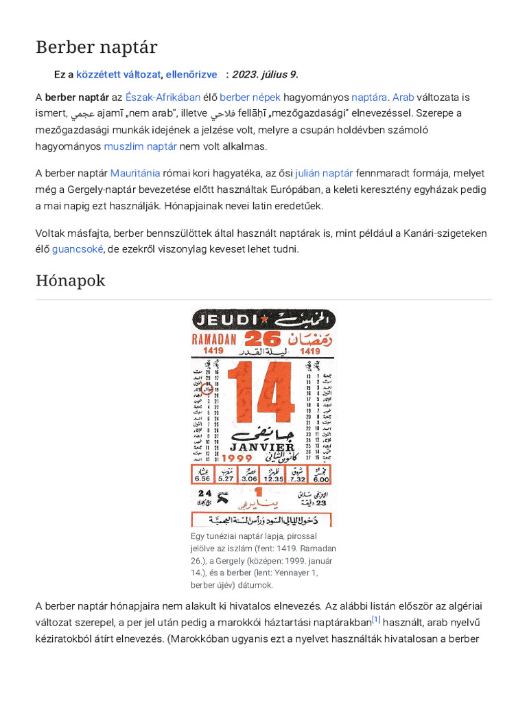 Berber Naptár | PDF