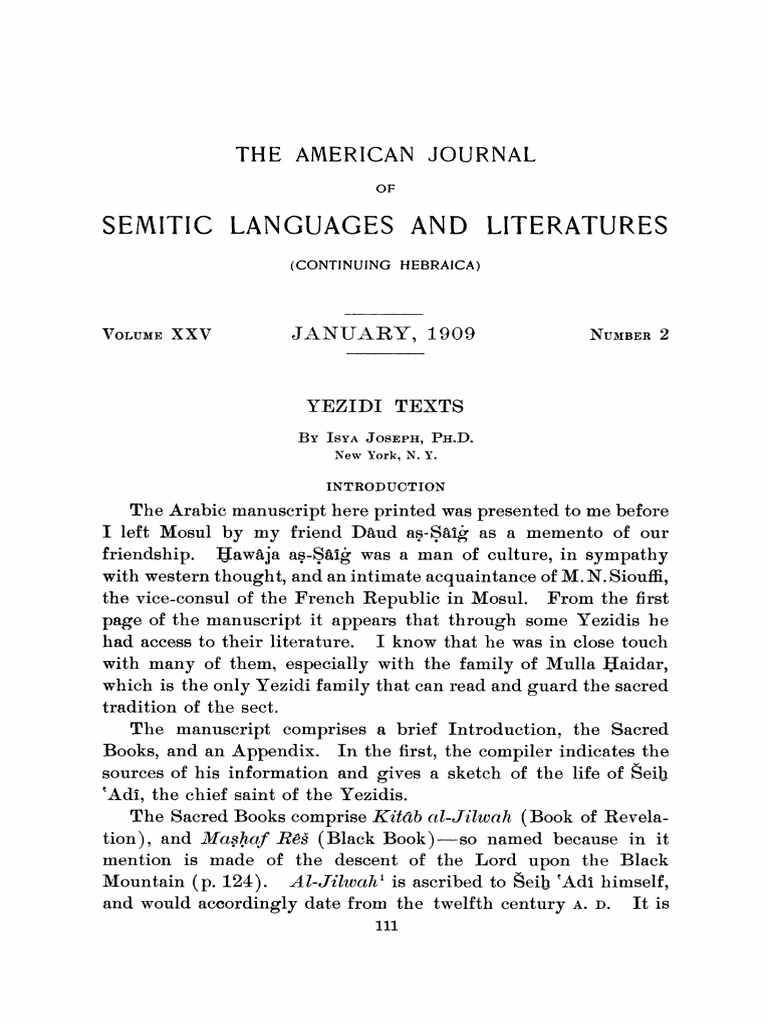 Yezidi Texts and Traditions | PDF | Middle East | Monotheism