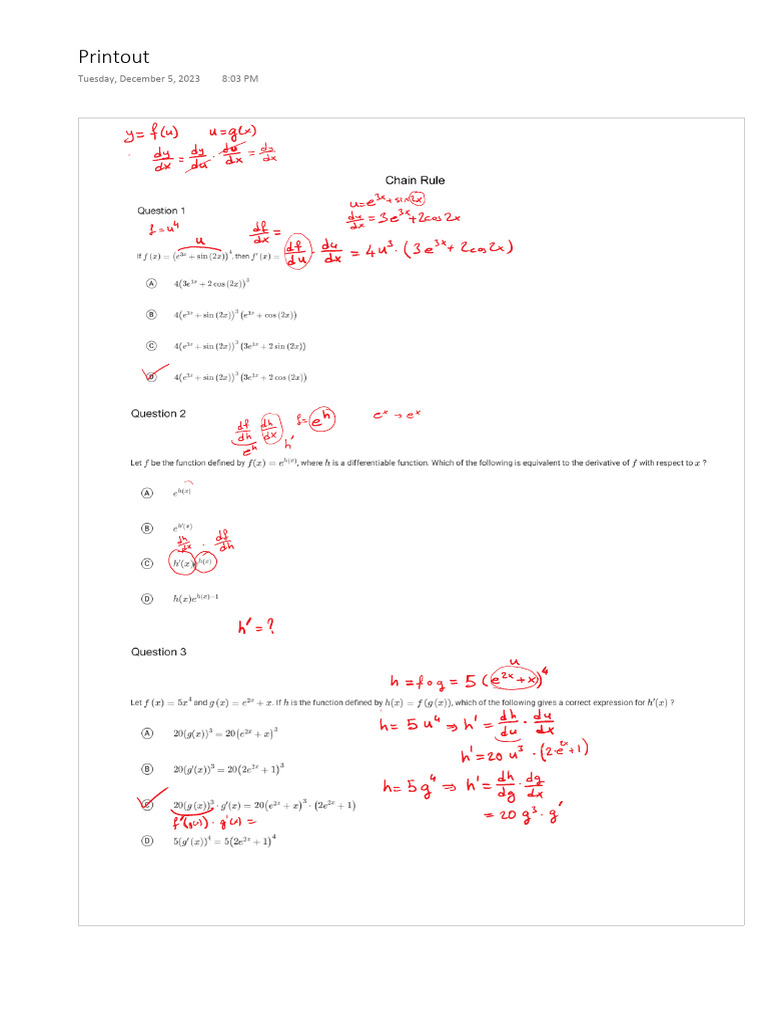 Odev-Solutions Chain Rule | PDF