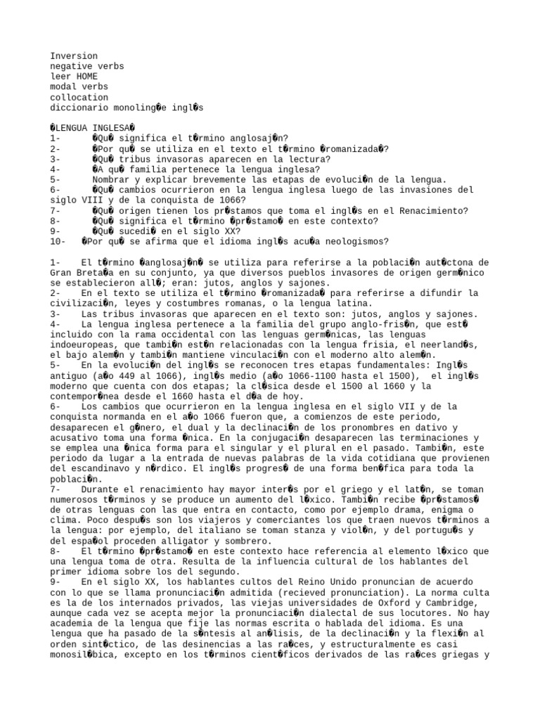 Clase1 Apunte | PDF | Idioma en Inglés | Idiomas