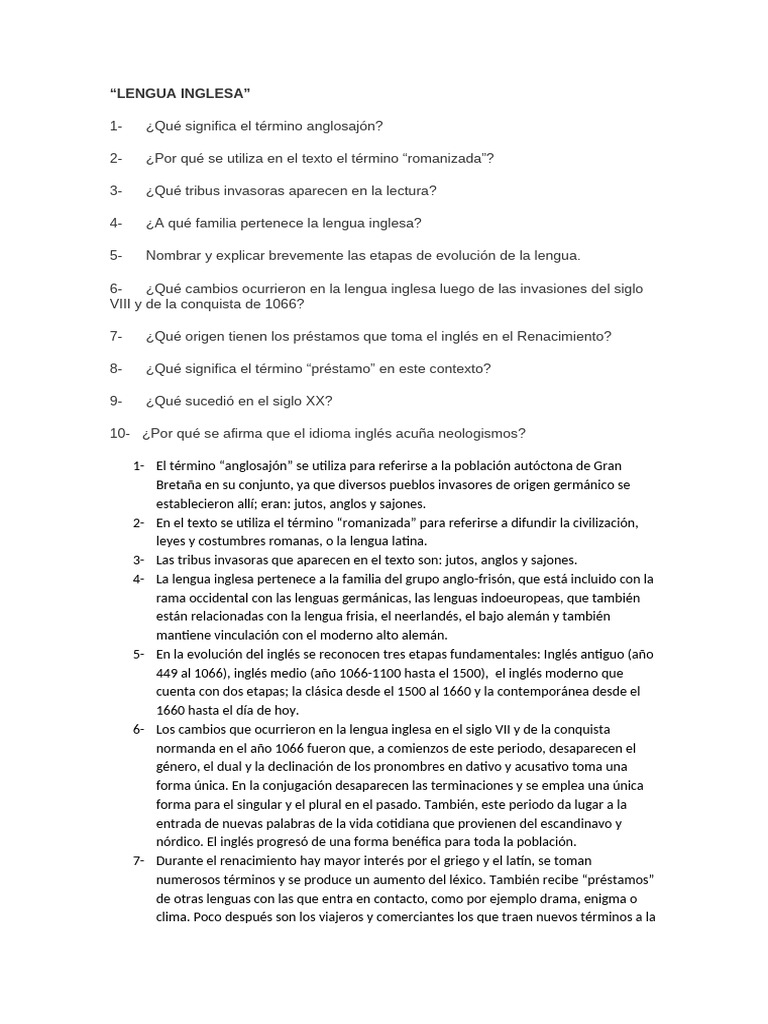 Evolución de la lengua inglesa | PDF | Idioma en Inglés | Lenguas de Europa