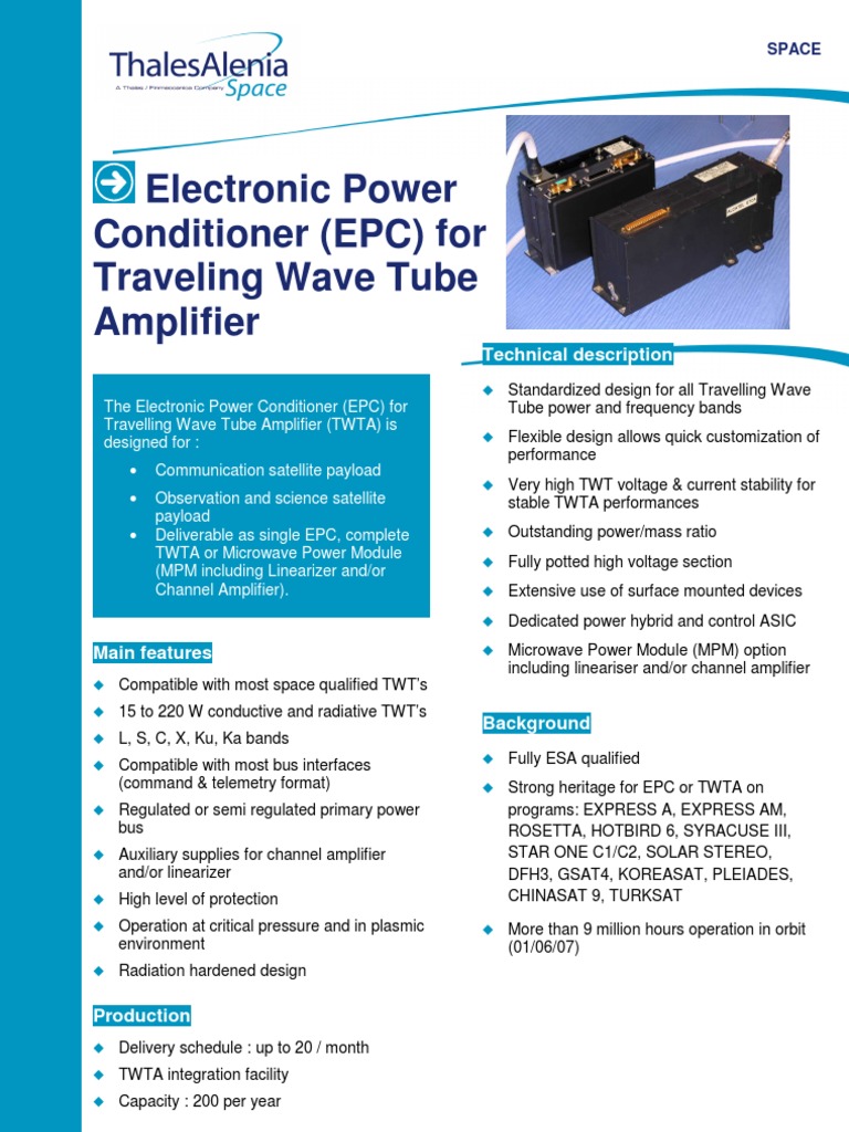 EPC For Travelling Tube Amplifier | PDF | Amplifier | Vacuum Tube