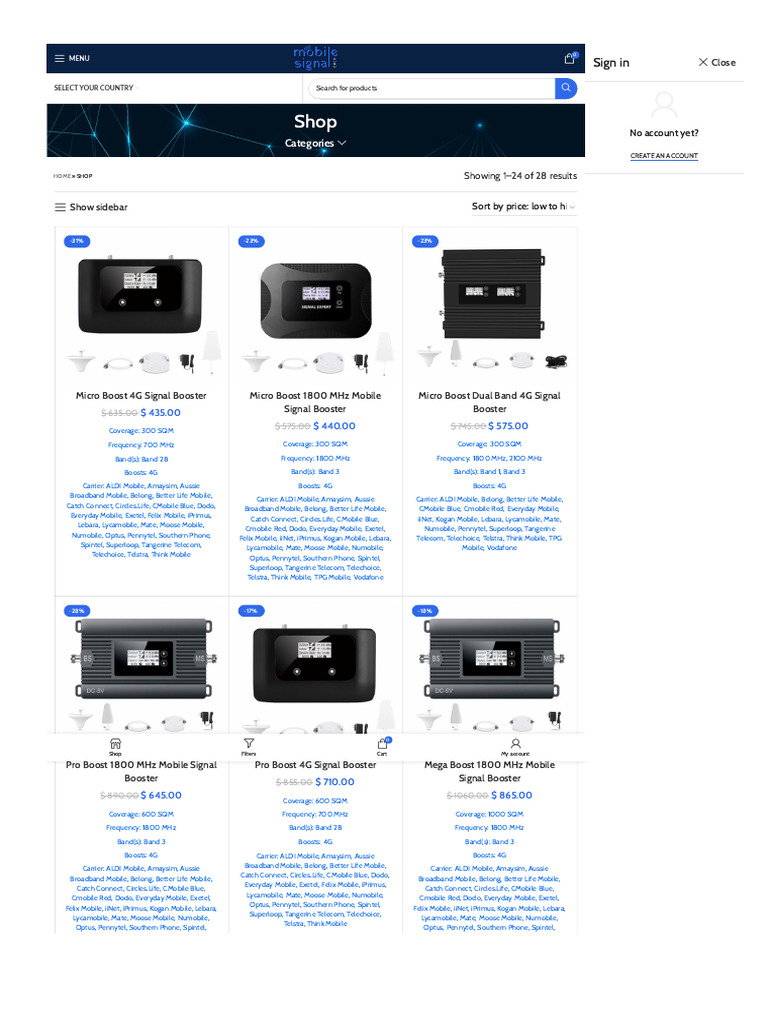 WWW Mobilesignalguru Com Au Shop ... | PDF | 4 G | Service Industries