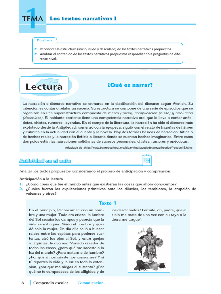 Tema Introductorio - Comprension Lectora | PDF | Narración