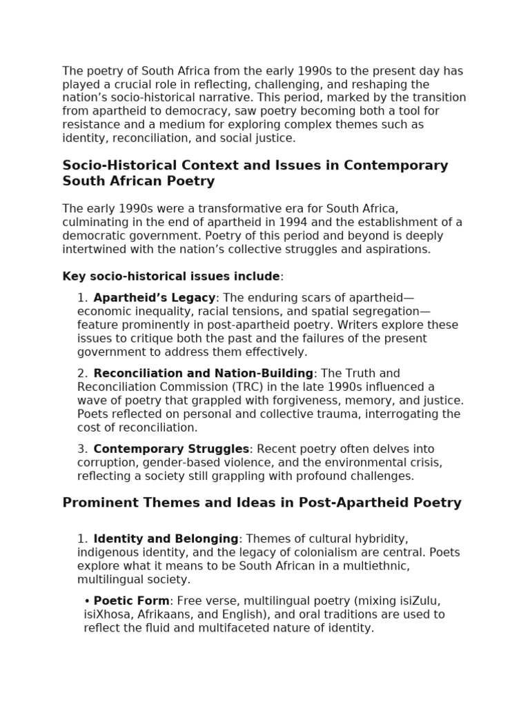 South African Poetry | PDF