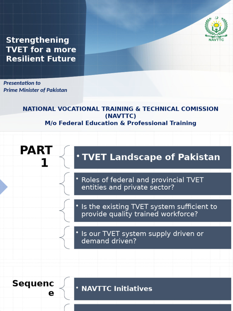 NAVTTC: Enhancing TVET for Employment | PDF | Apprenticeship ...