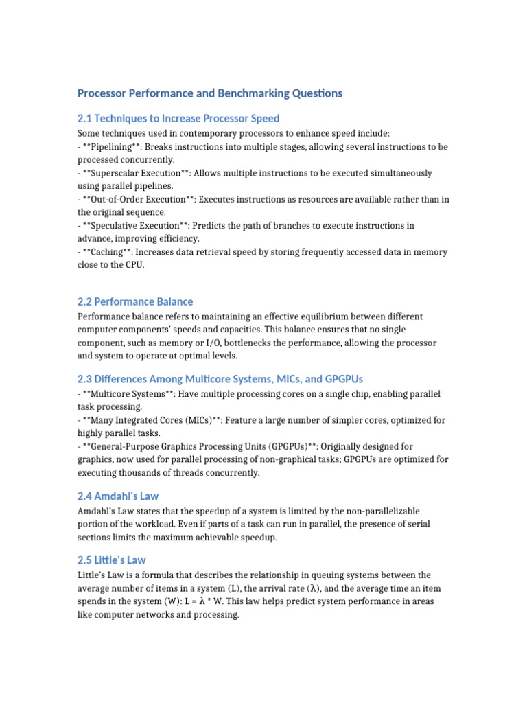 Processor Performance and Benchmarking | PDF | Central Processing Unit | Multi Core Processor