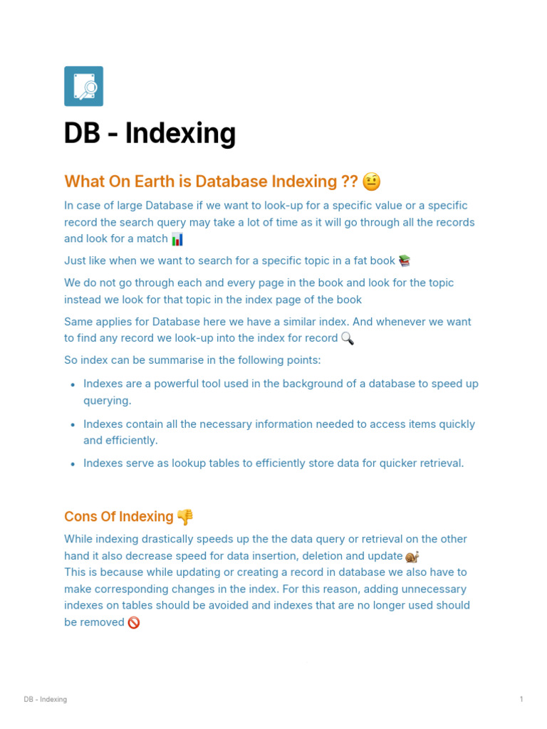DB Indexing | PDF