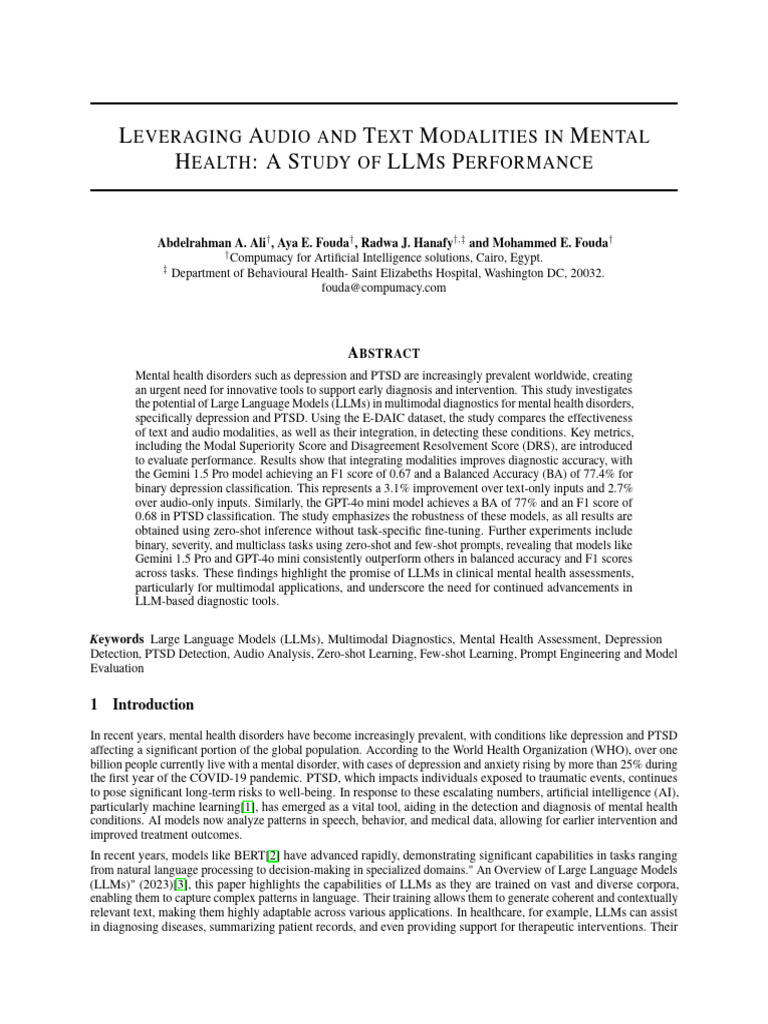 LLM4psych_multimodalities | PDF | Machine Learning | Deep Learning