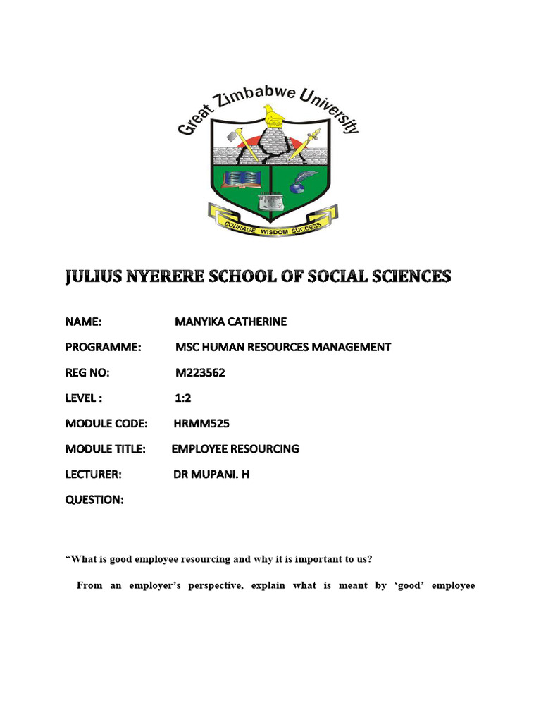 Employee Resourcing Individual Assignment | PDF | Talent Management ...