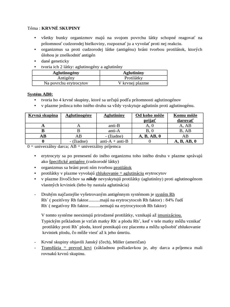 12 Krvné Skupiny | PDF