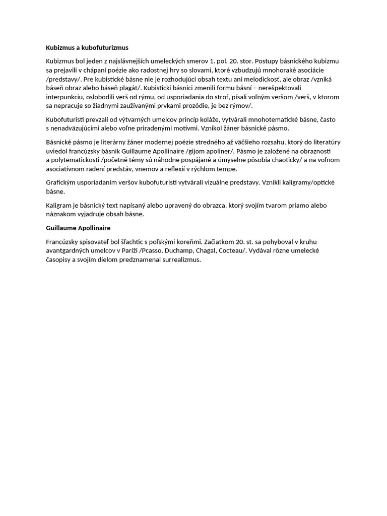 Kubizmus A Kubofuturizmus | PDF