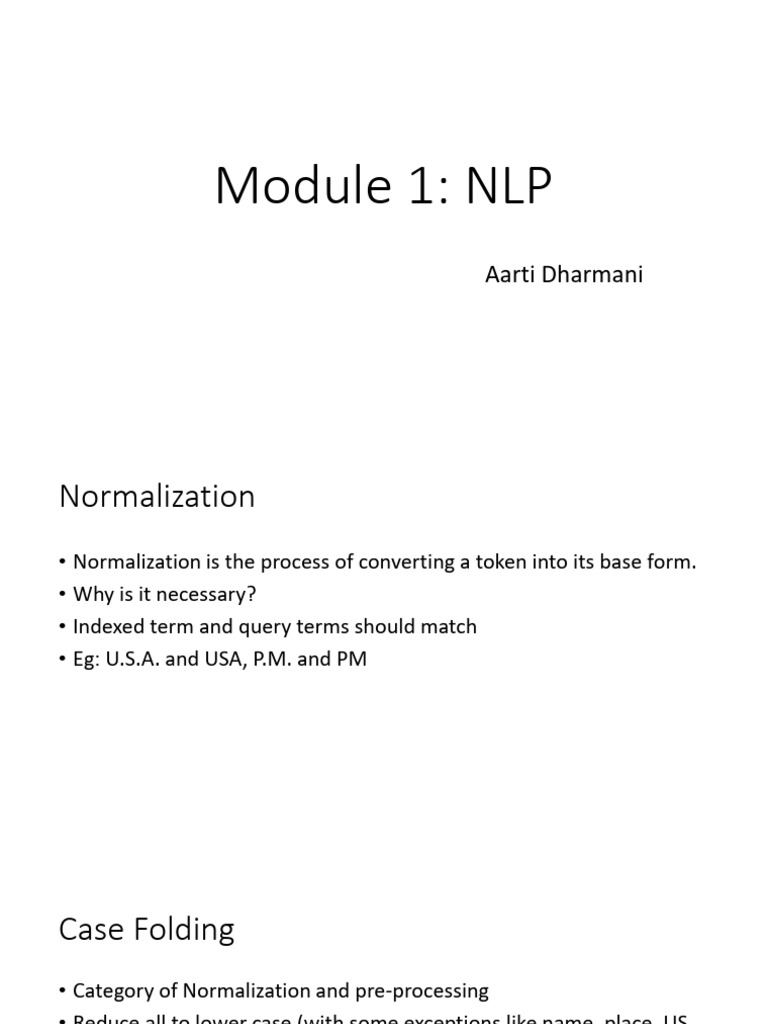 NLP Module: Normalization & Morphology | PDF