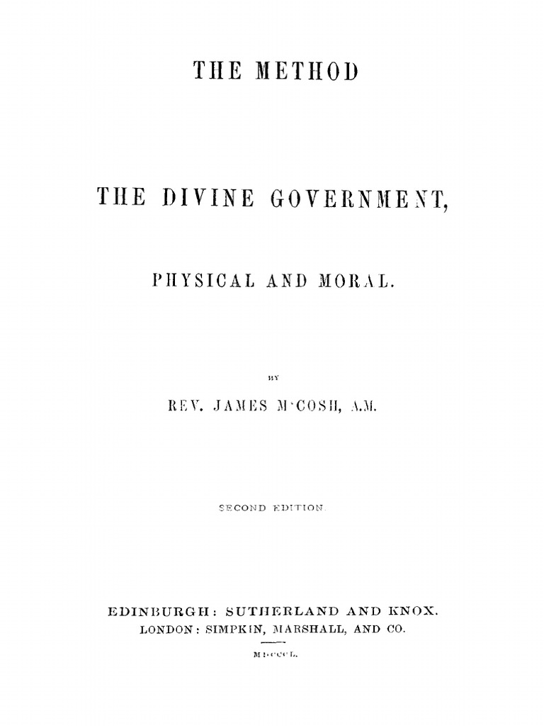 Method of The Divine Government, Physical and Moral, by Reverend James ...