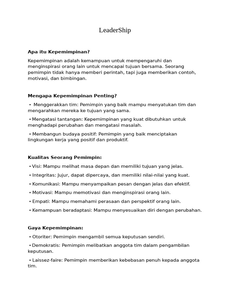 Materi LeaderShip | PDF