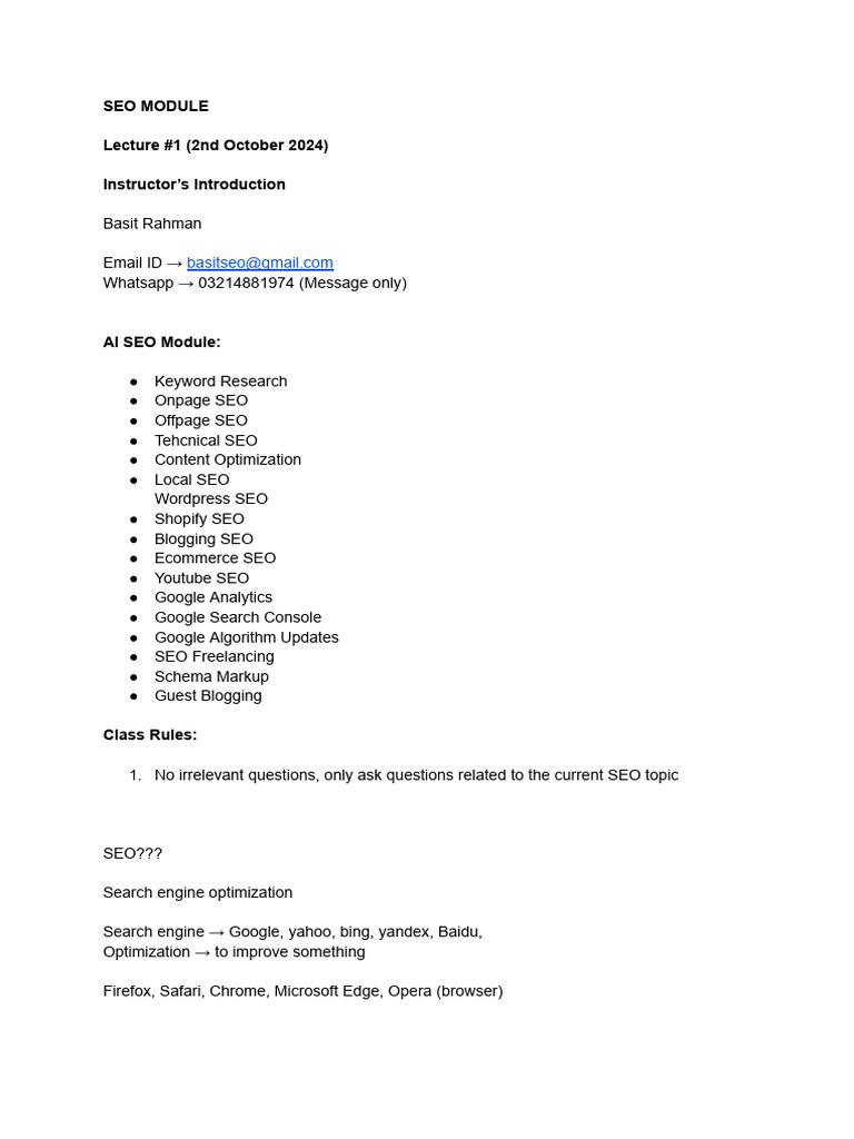 SEO Notes - Batch#259,260,261 | PDF | Search Engine Optimization ...