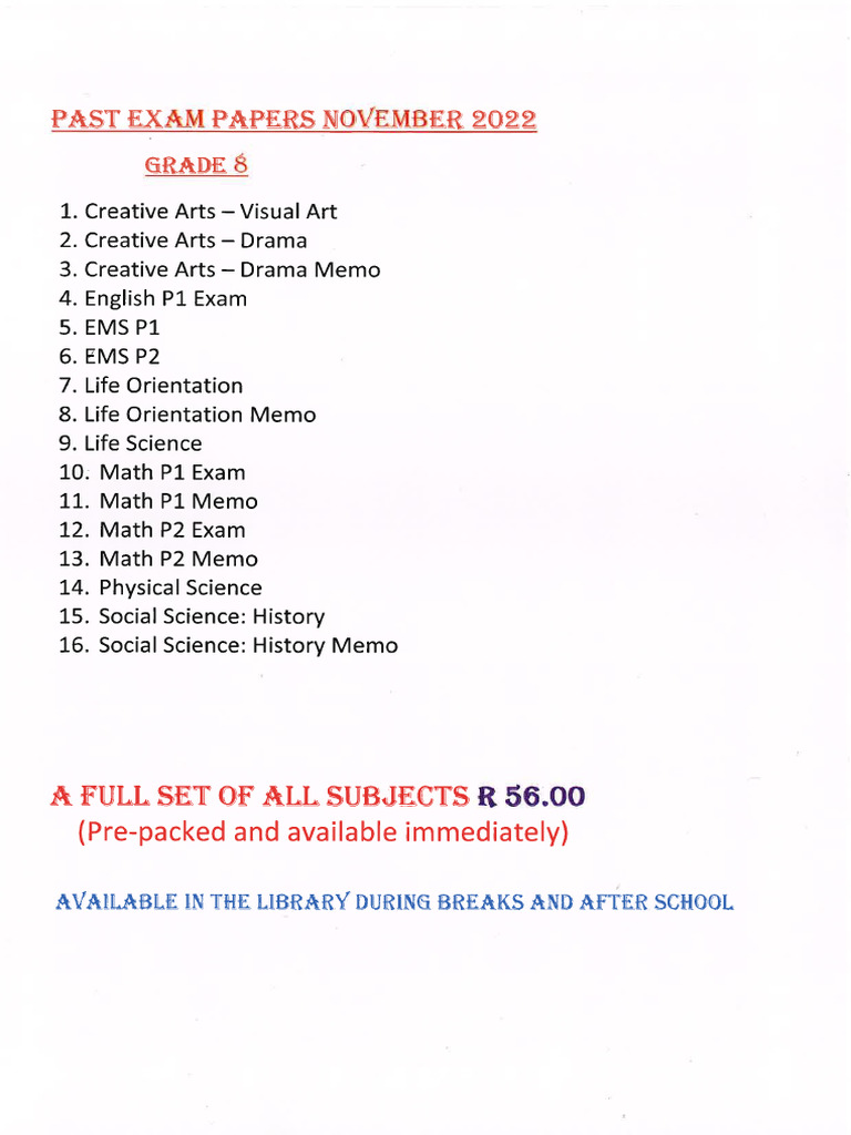 Past Exam Papers 23 2023 NEW | PDF