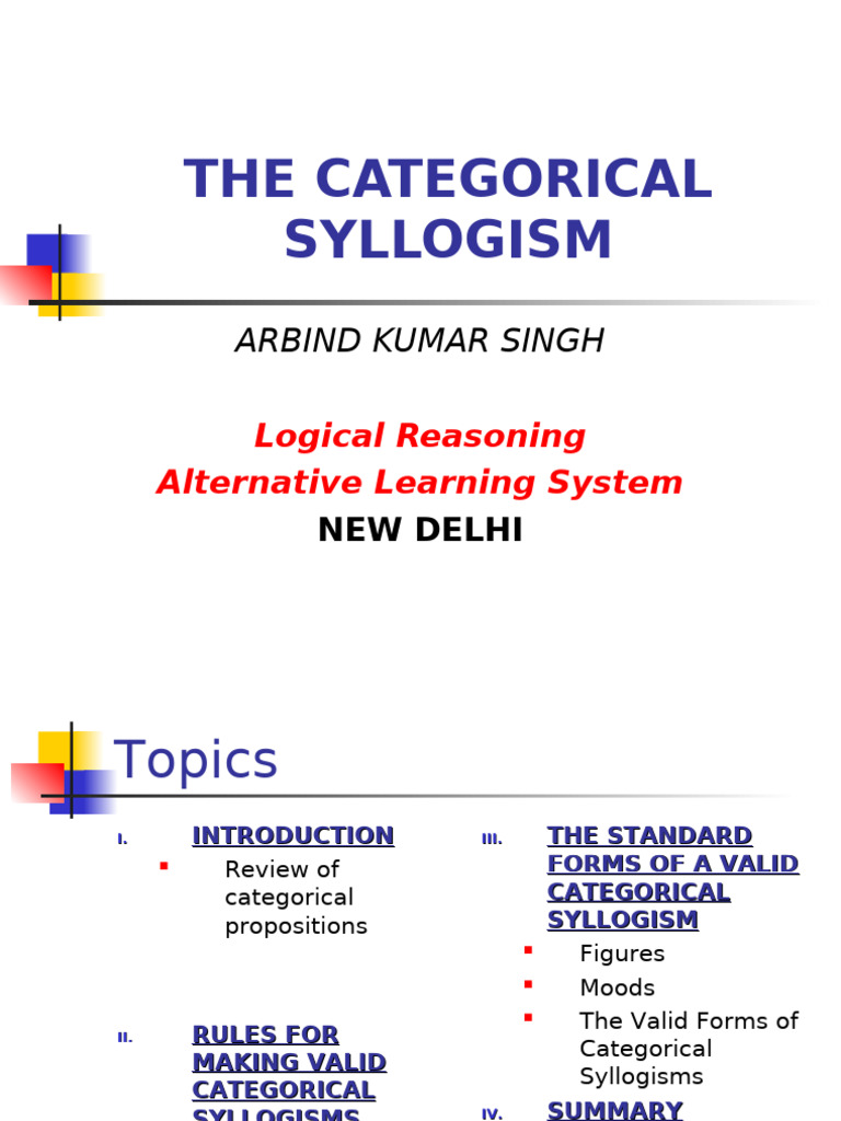The Categorical Syllogism | PDF | Semantics | Logic