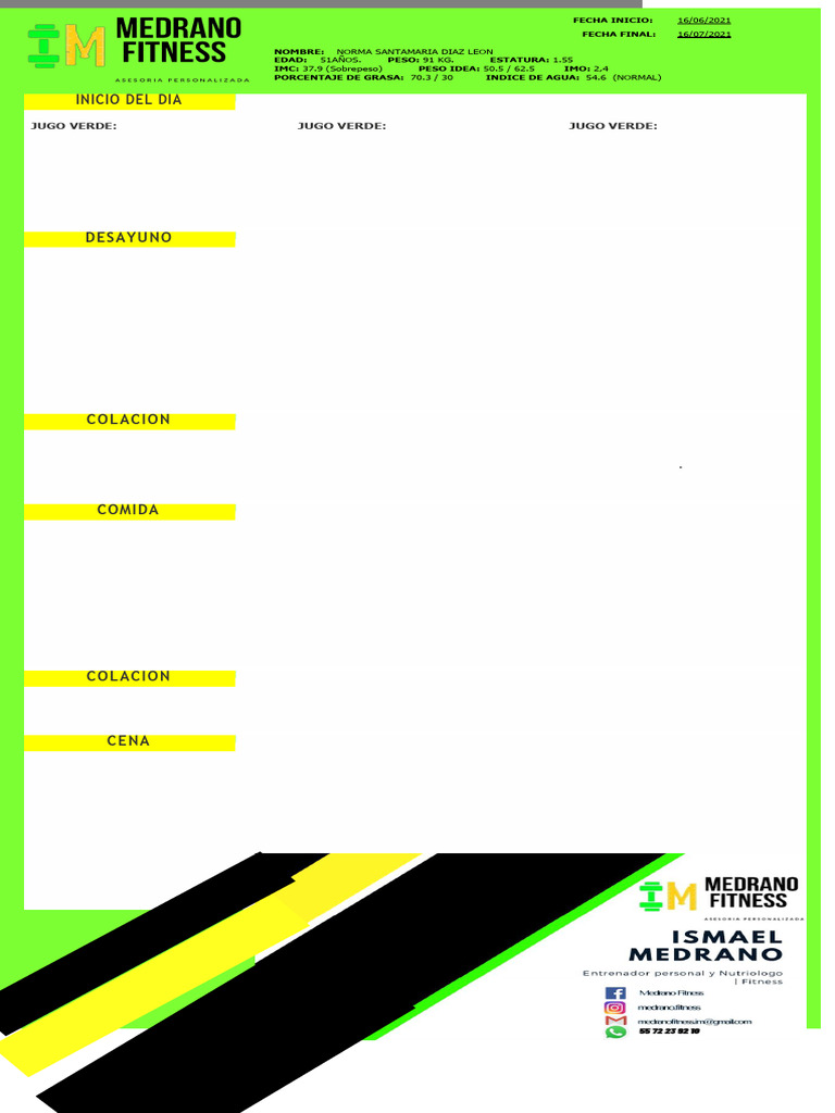 PLAN NUTRICIONAl | PDF | ensalada | Alimentos