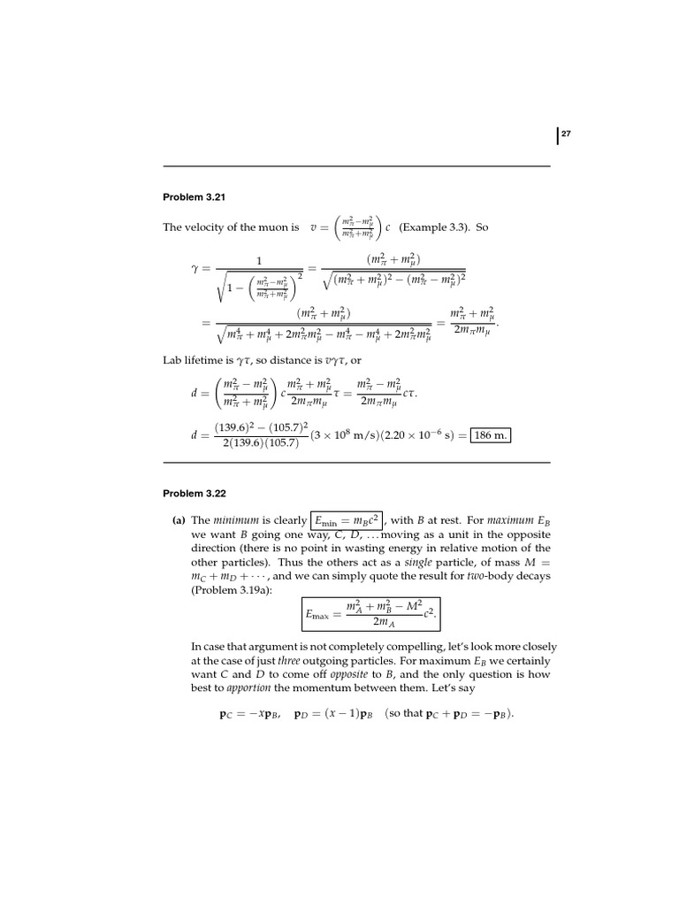 3 body decay problem number 2 | PDF | Motion (Physics) | Theory Of Relativity