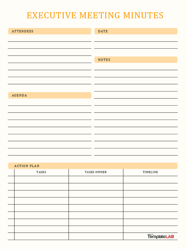 Executive Meeting Minutes Template | PDF