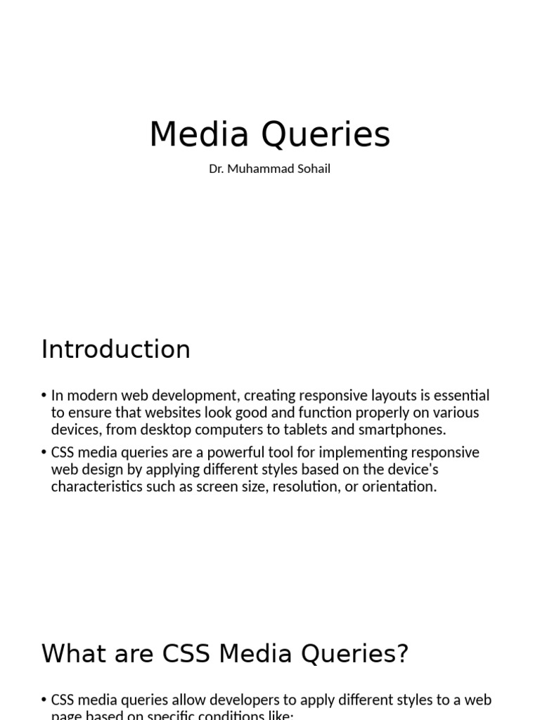 Lecture5 - Media Queries | PDF | Page Layout | Responsive Web Design