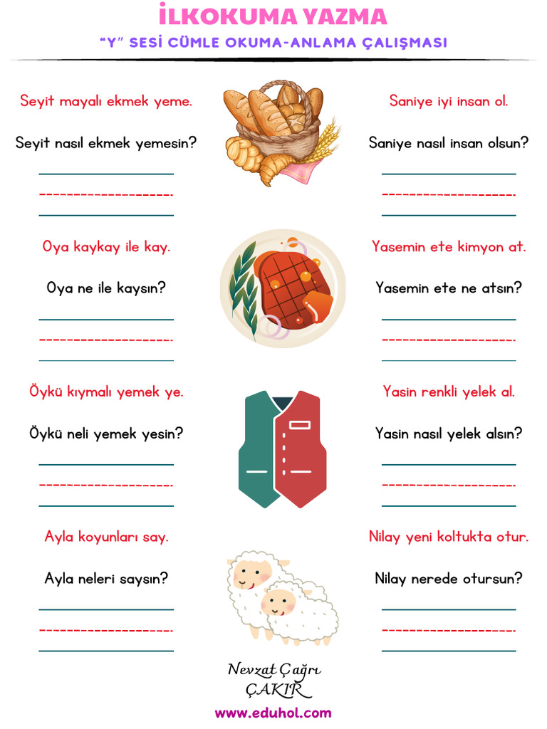 Quot y Quot Sesi Cumle Okuma Anlama Calismasi | PDF