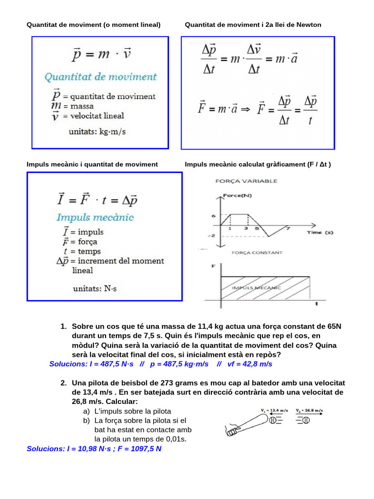 Full 1 Δp, i Impuls mecànic | PDF