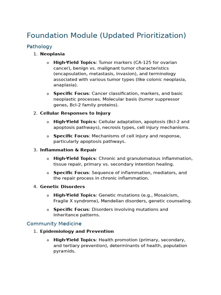 High Yield Topics List | PDF | Respiratory Diseases | Pneumonia