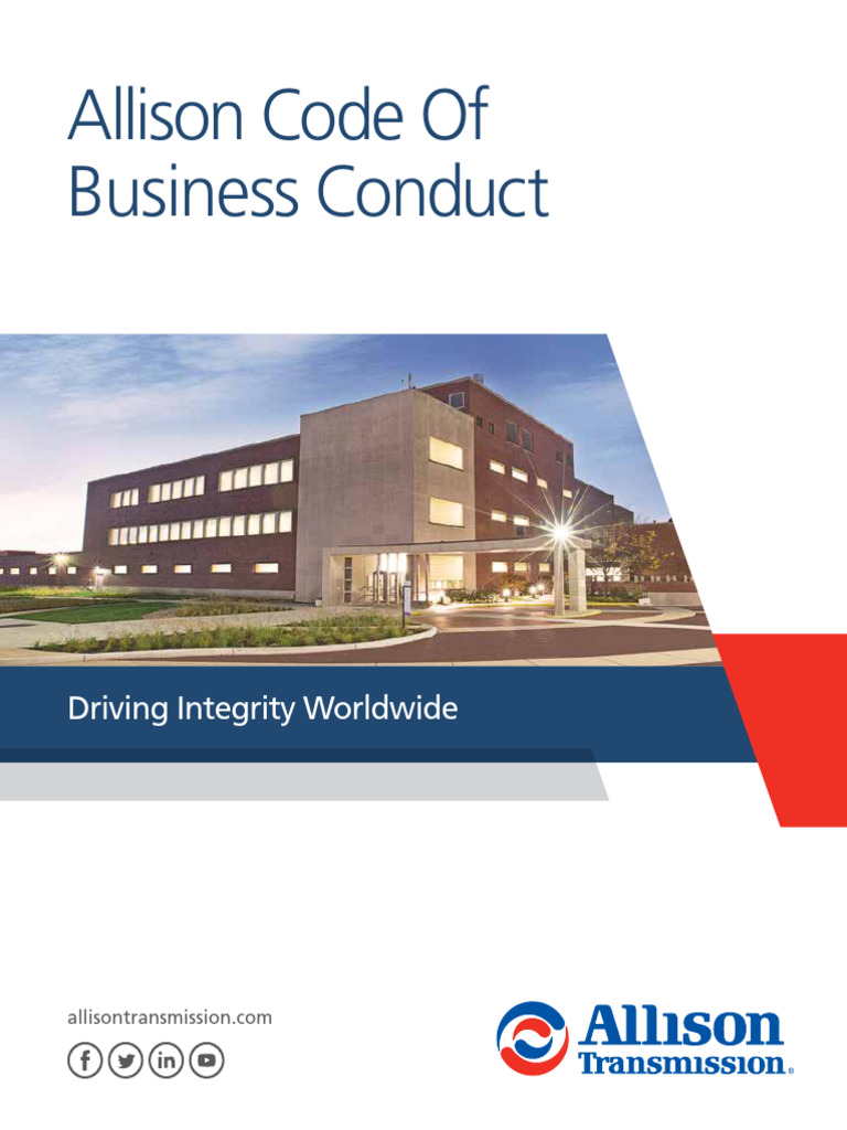 Allison Transmission Business Conduct Guide | PDF | Insider Trading ...