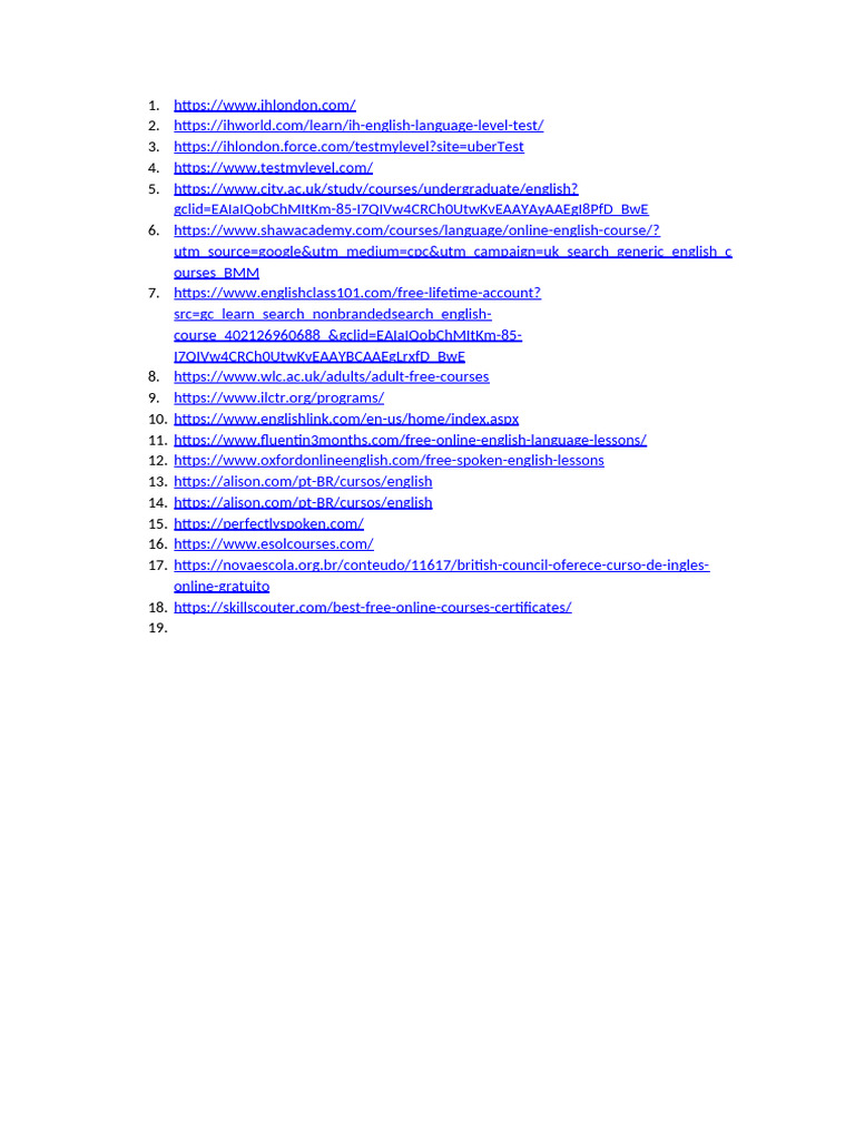 Free English Courses | PDF