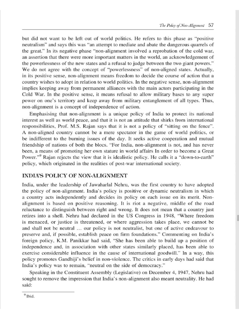 Indias Policy of Non Alignment 1 | PDF