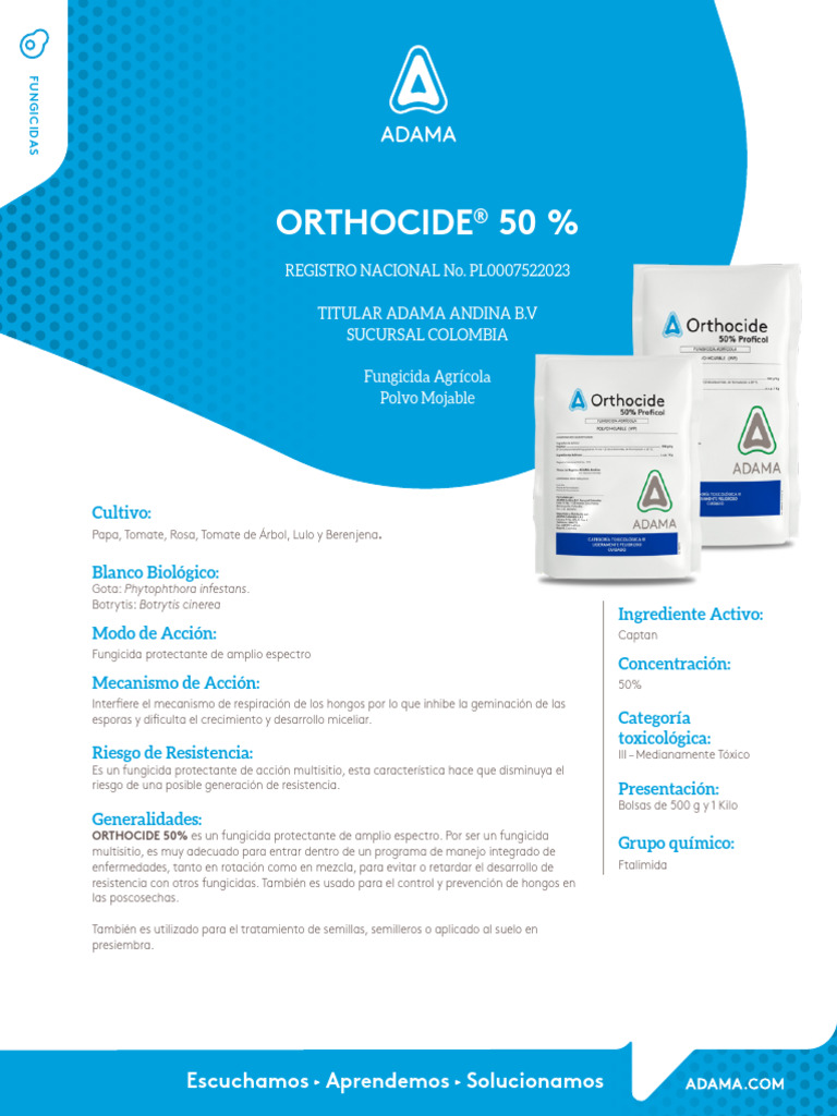 Ficha Tecnica Orthocide 50 - v-012024 | PDF | Fungicida | Agua