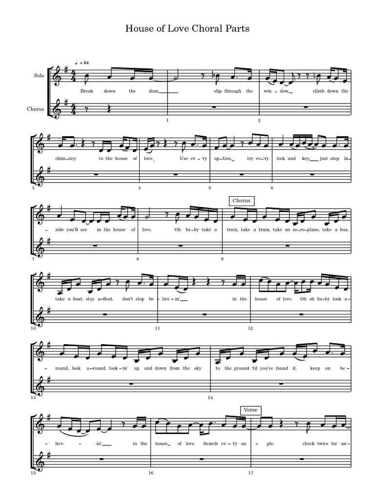 House of Love Choral Parts | PDF