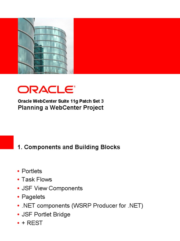 Planning A Webcenter Project: Oracle Webcenter Suite 11G Patch Set 3 | PDF | Java Server Faces ...
