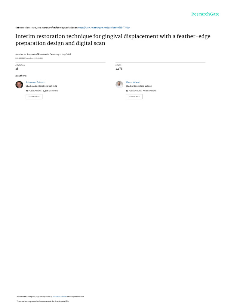 Interim Restoration Technique for Gingival Displacement With a Feather ...