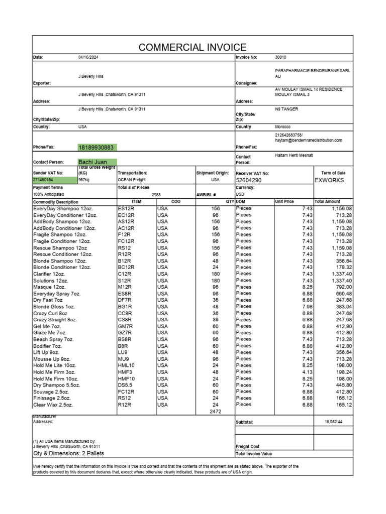 profoma inv 1 | PDF | Supply Chain Management | Freight Transport