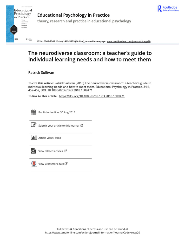 The Neurodiverse Classroom A Teacher's Guide To Individual Learning ...