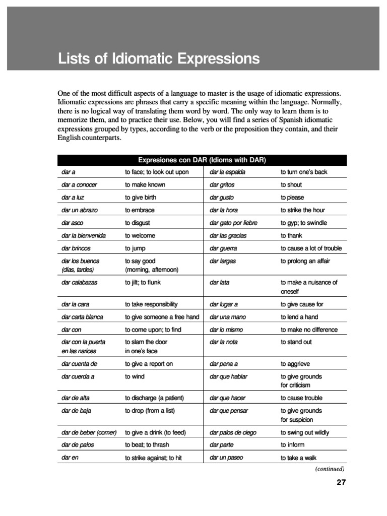 List of Idiomatic Expressions | PDF | Semiotics | Vocabulary