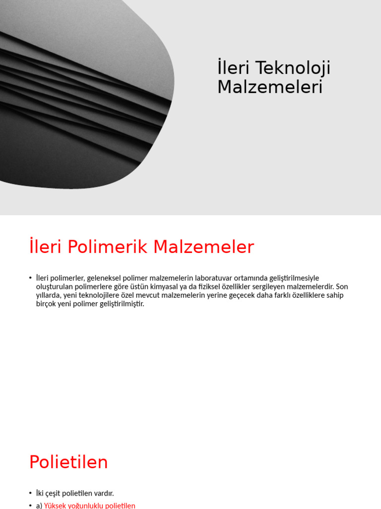 Ileri Polimerik Malzemeler | PDF