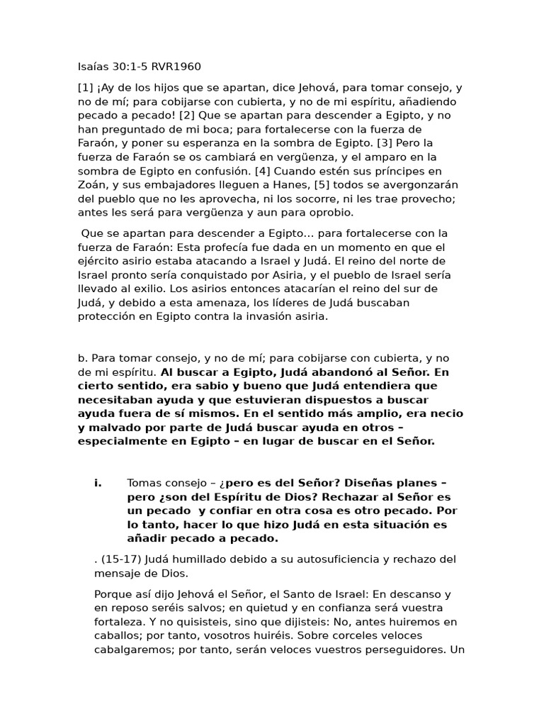 Isaías 30 | PDF | Dios | Jesús