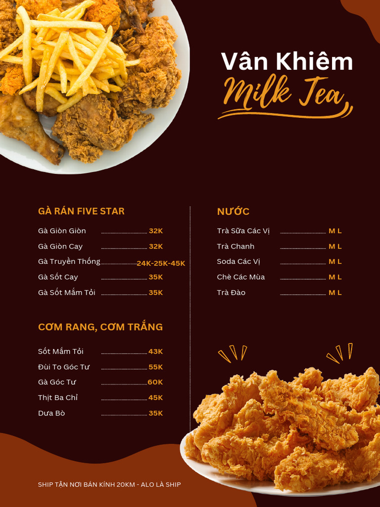 Brown Orange Organic Fried Chicken Menu.pdf | PDF