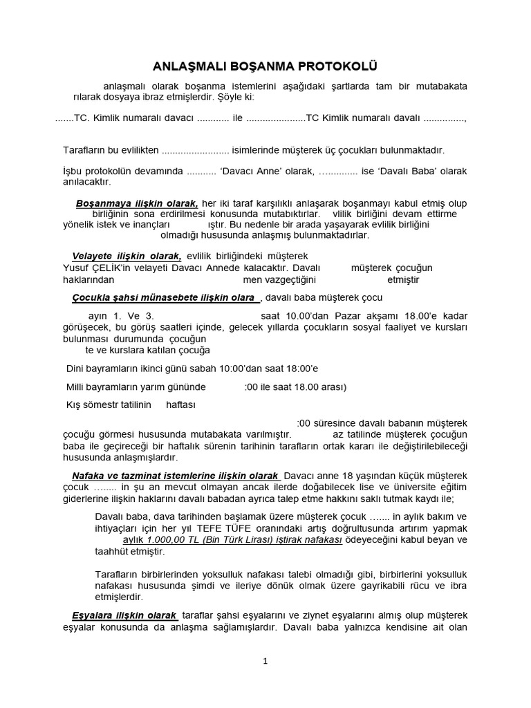 Karsilikli Anlasmali Bosanma Protokolu-2 | PDF