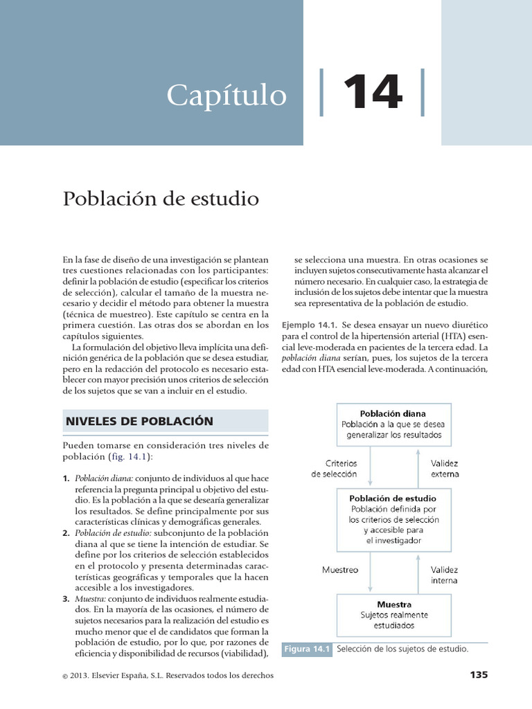 Argimon Pallas - Cap 14 - Población de estudio (1) | PDF | Hipertensión | Muestreo (Estadísticas)