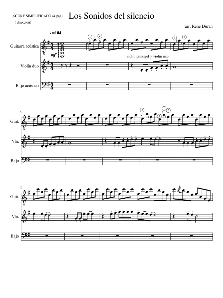 Los Sonidos... Score Simplificado-1 | PDF
